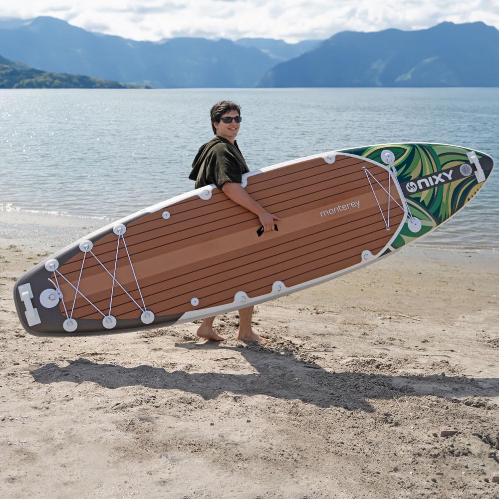 NIXY Monterey Paddle Board Expedition & Touring - 11'6" x 34" x 6" Inflatable SUP | Welded Seams, Woven Drop Stitch for Safety & Durability | Ultra-Light and Stable. (Ibiza)