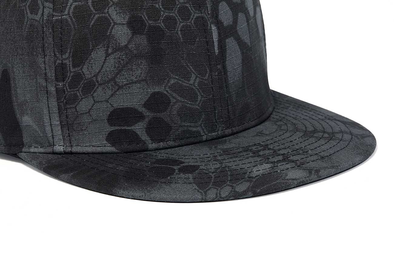 Quanhaigou Cool Snapback Hat Hip Hop Flat Bill Visor Cap - Black Grey Camo Unisex Adult Adjustable Baseball Hats (Black Grey)
