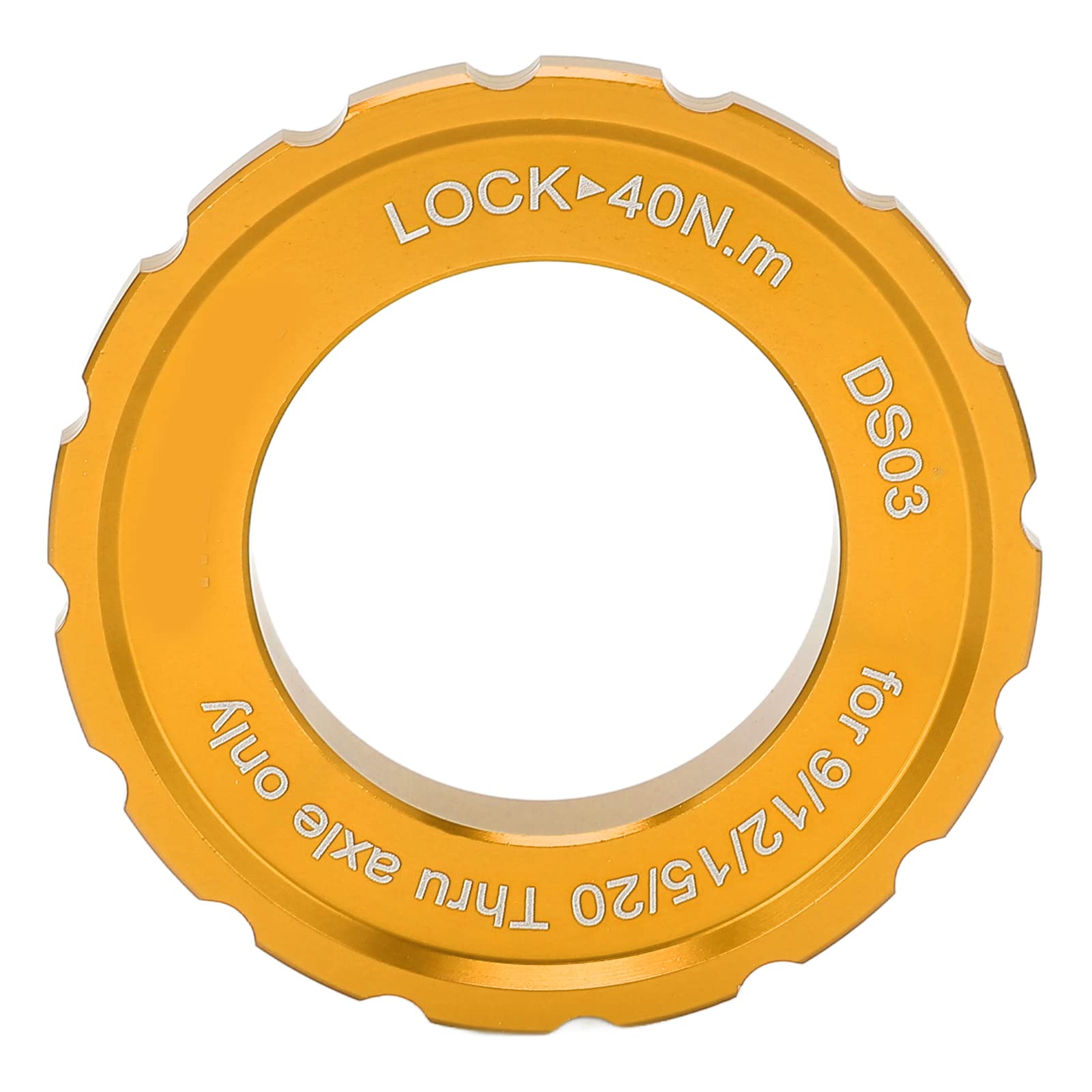 Wene Disc Rotor Lockring, Aluminum Alloy Centerlock Lock Cover Anti Deformation Durable CNC Machining for Mountain Bike(Gold)