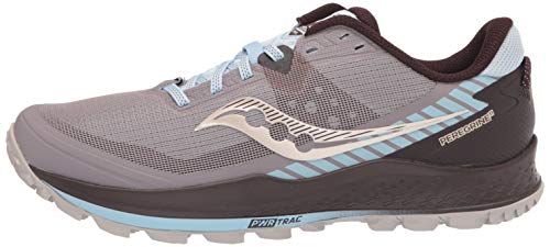 Saucony Women's Peregrine 11 Trail Running Shoe, Zinc/Sky/Loom, 8.5