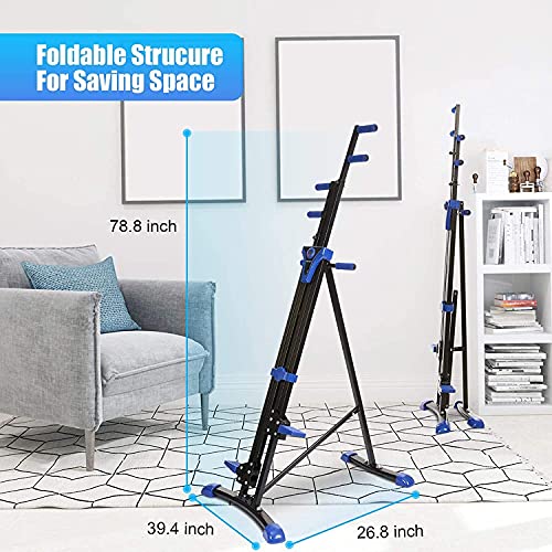 The ONLY Vertical Climber Machine Combined Resistance Training and High-Intensity Cardio for Home, More Than 350 lbs Weight Capacity,Full Body Stair Climber,Home Gym Exercise Machine (Blueblack)
