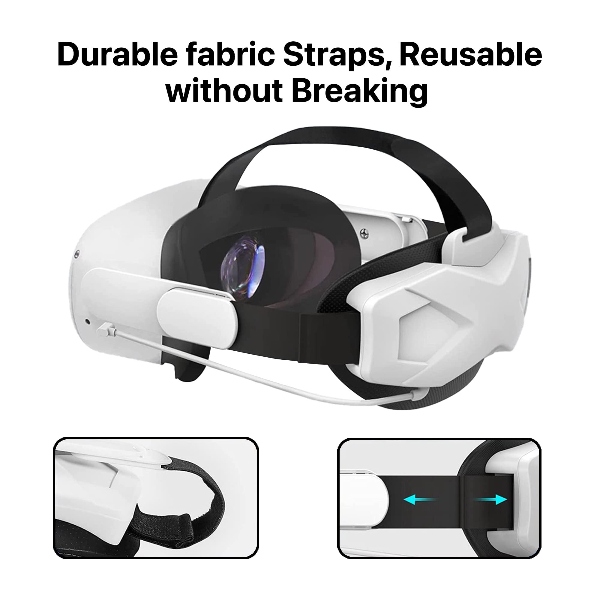 The Bigly Brothers Battery Pack Elite Strap Compatible with Oculus Quest 2, 5000mAh 2H Playtime, Adjustable VR Head Strap for Enhanced Comfort, Lightweight & Ergonomic Design for Quest 2 Accessories