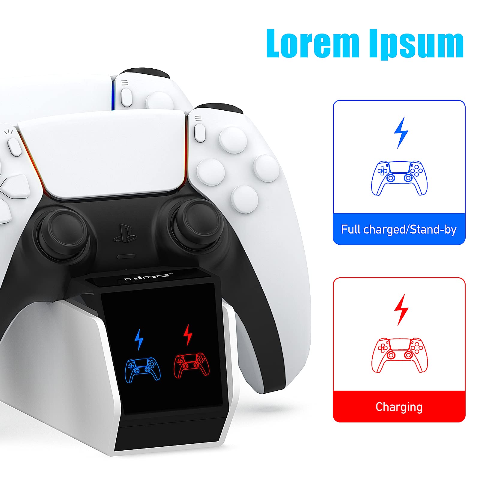 PS5 Charging Station, Didbynm Dual PS5 Controller Charger Dock for Dualsense Fast Charging Stand with LED Indicator for Playstation 5 Controller (2021 Update)