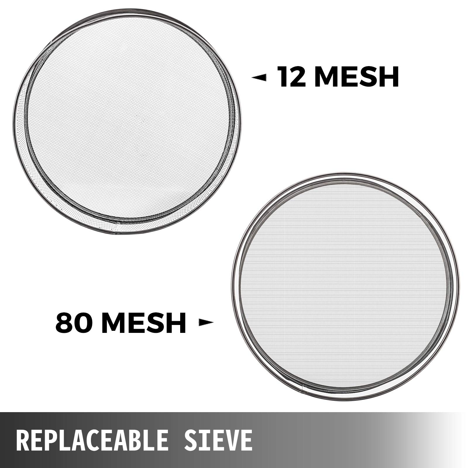 VBENLEM Automatic Sieve Shaker Included 12 Mesh + 80 Mesh Flour Sifter Electric Vibrating Sieve Machine 110V 50W Sifter Shaker Machine 1150 r/min for Rice & Herbal Powder Particles