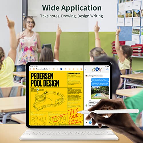 Wireless Charging Pencil for iPad with and Tilt Sensitive, Palm Rejection, iPad Pencil 2nd Generation Compatible with iPad Pro 11 inch 1/2/3/4, iPad Pro 12.9 Inch 3/4/5/6, iPad Air 4/5, iPad Mini 6