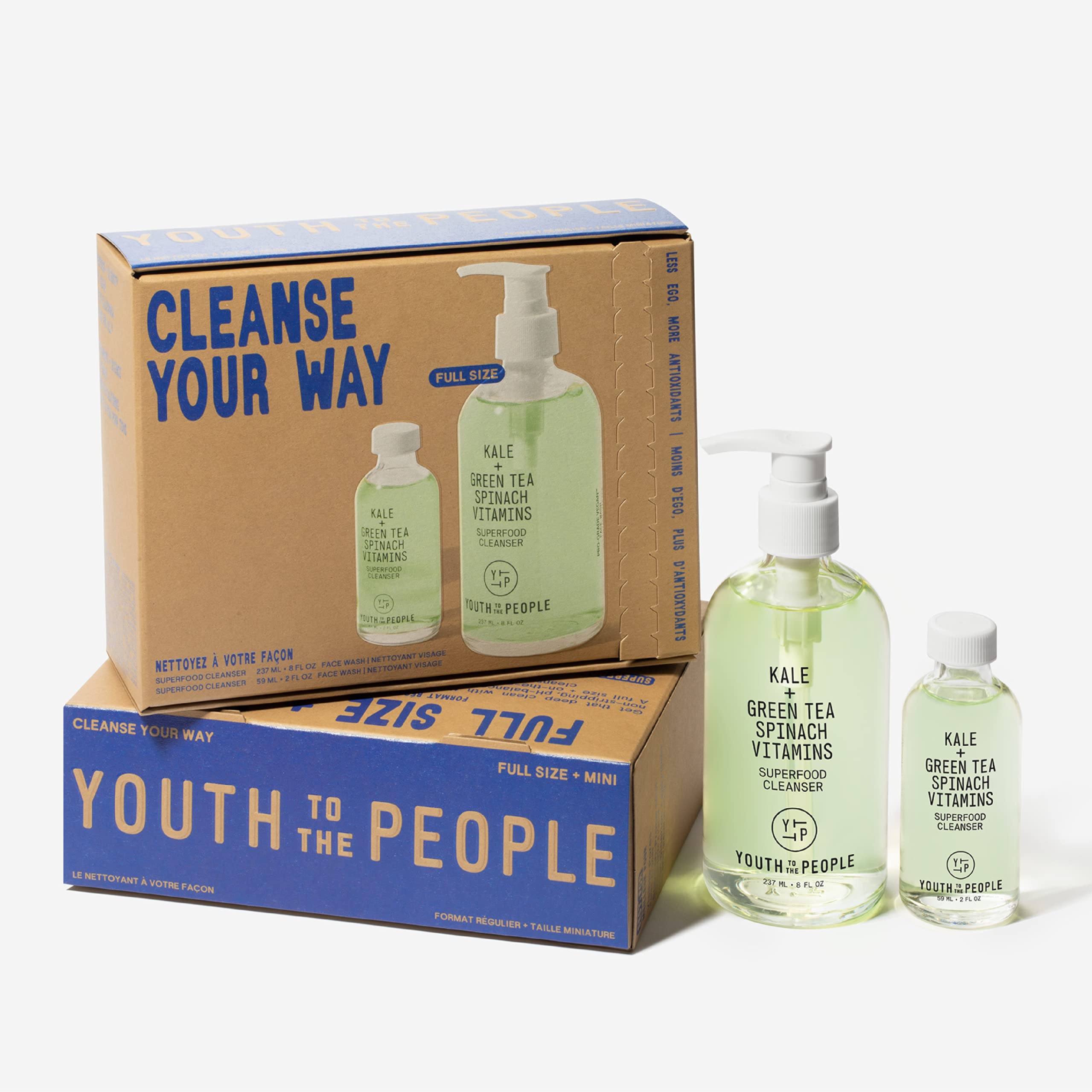 Youth To The People Cleanse Your Way Kit - Full Size Superfood Cleanser (8oz) + Travel Size (1oz)