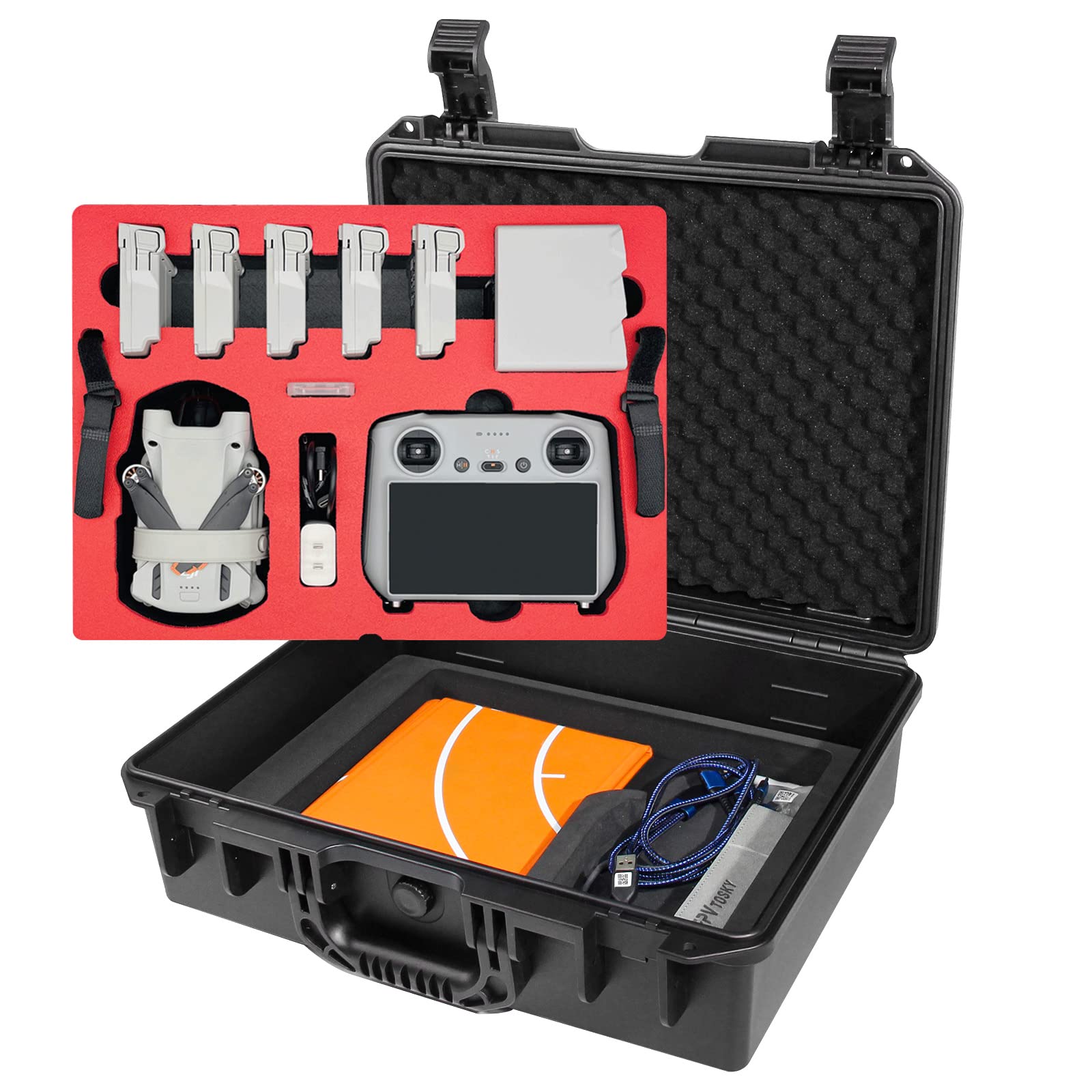 Waterproof Hard Case for DJI Mini 3 Pro, Double Layer Carrying Case for DJI Mini 3 Pro, DJI Mini 3 Large Capacity Case, Professional DJI Mini 3 Pro Accessories