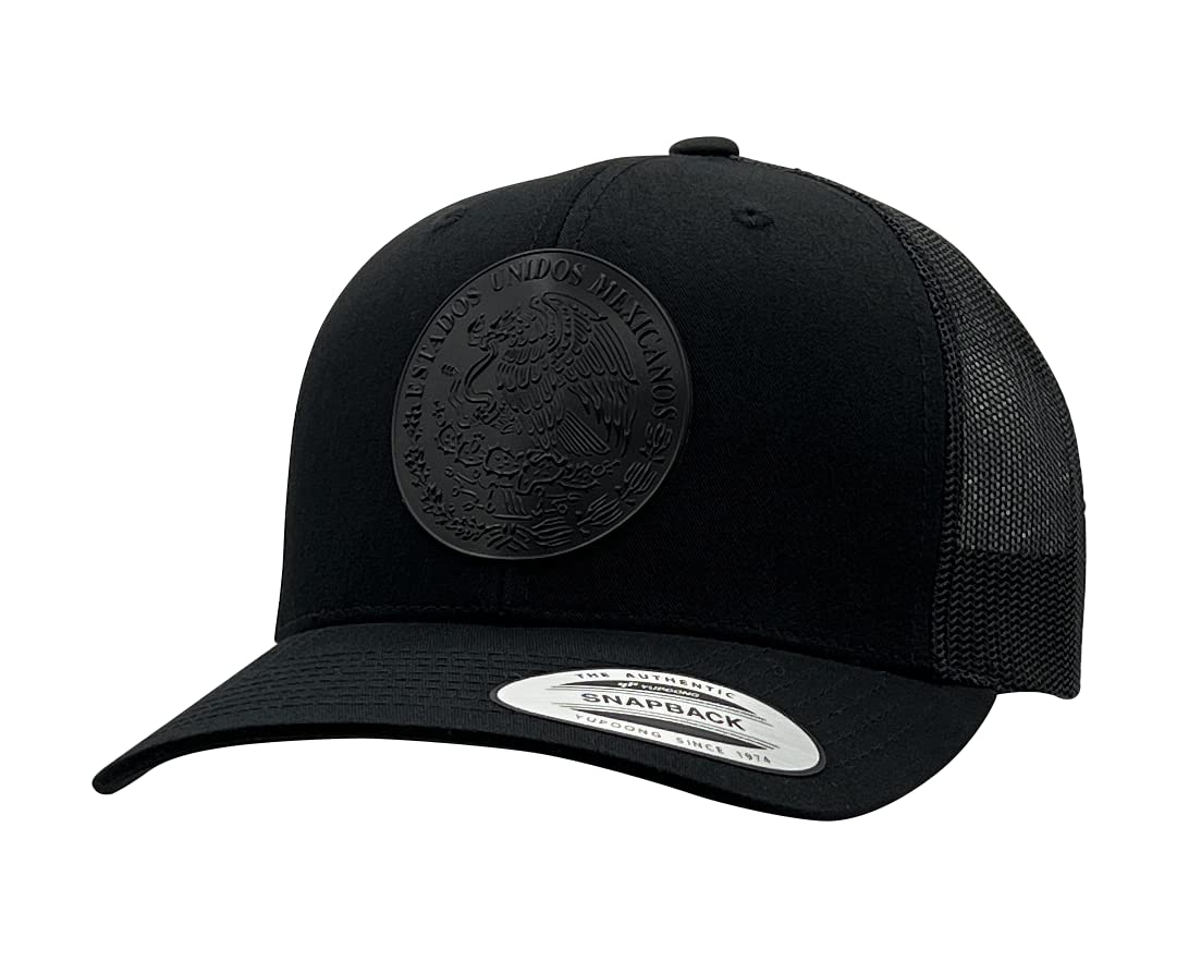 The Pride Mexican Eagle Coat of Arm Hat Men Women Detailed Custom Patch Baseball Hats Mexican Eagle (MX6606BK-EagleBK)