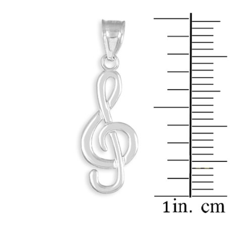 Music Jewelry 925 Sterling Silver Treble Clef Pendant