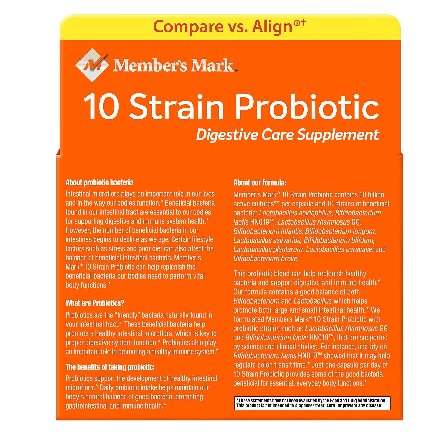 Member's Mark 10 Strain Probiotic (84 ct.)