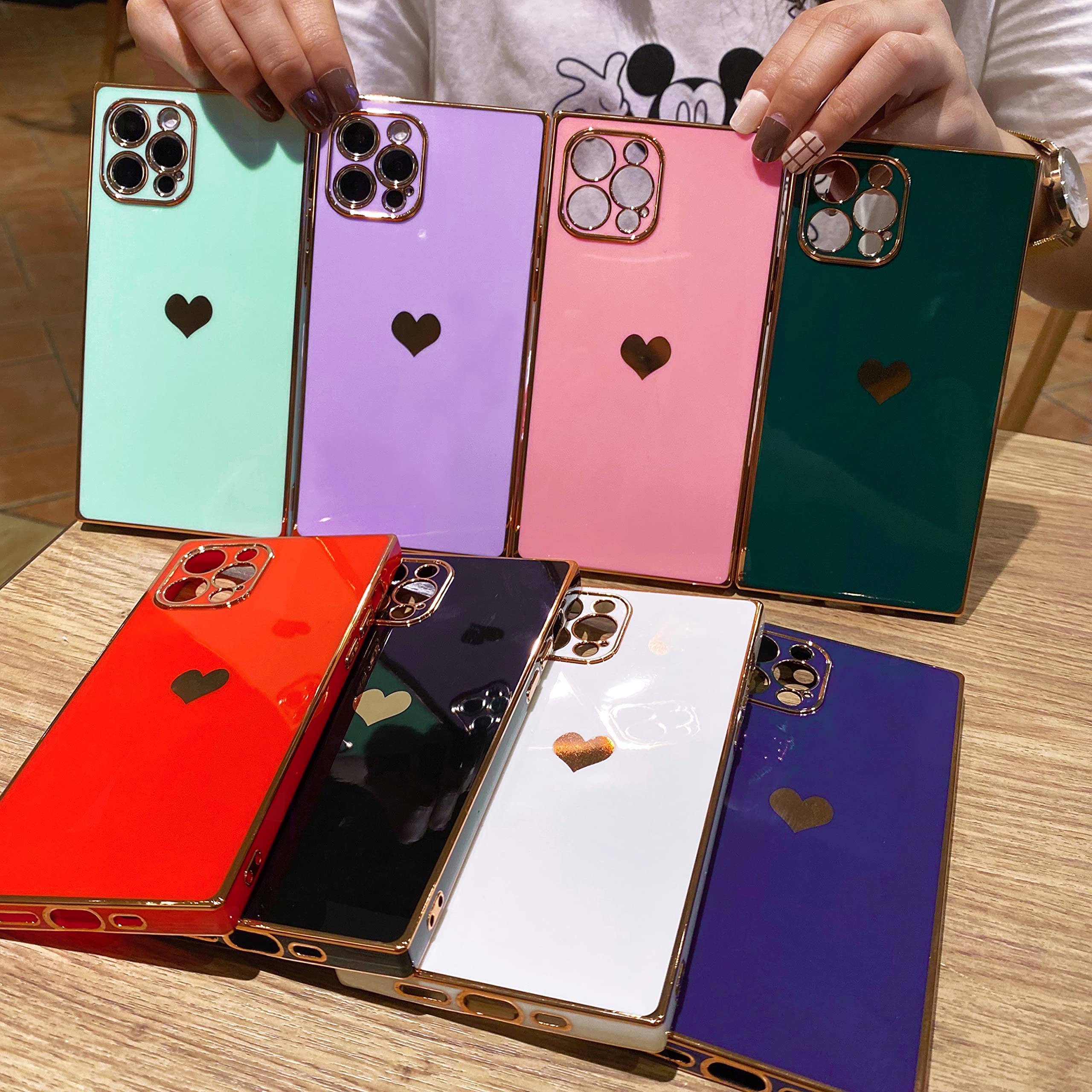 Tzomsze Compatible with Square iPhone 11 Pro Max Case,Cute Aesthetic Full Camera Protection & Electroplate Reinforced Corners Shockproof Edge Bumper Silicone Case [6.5 inches] -Candy White