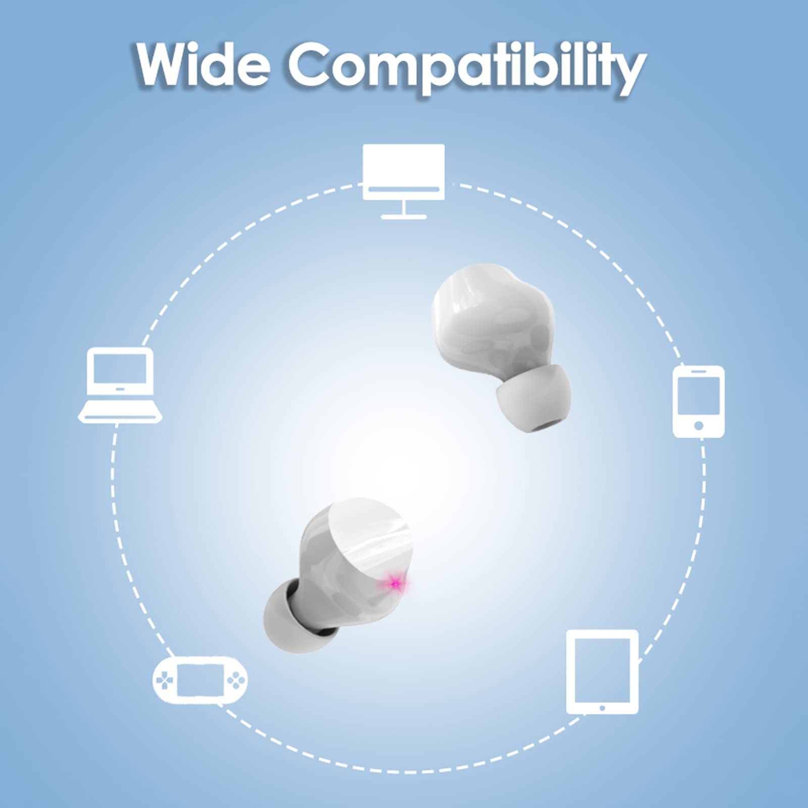 Wireless Earbuds for Kids, Bluetooth 5.0 Mini Small Ear Buds with Cute Cartoon Charging Case TWS Kids Earbuds for School Girls Women Tiny Waterproof Earphones for iPhone Android