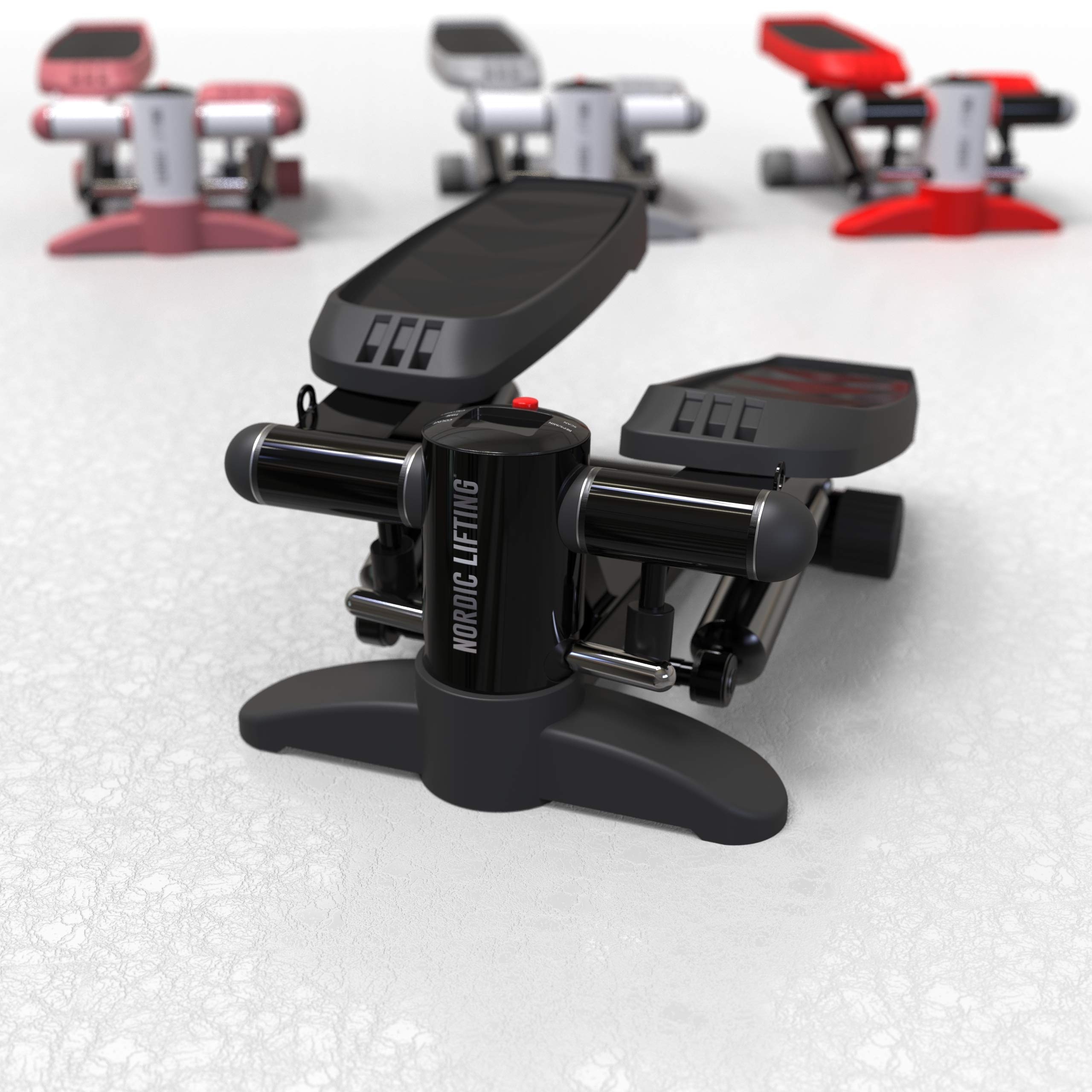 Mini Stepper & Stair Climber Machine - w/Resistance Bands Set - Built in Monitor by Nordic Lifting