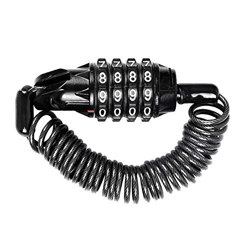 SRZR Bicycle Lock Durable Helmet Lock Chain Password Combination Portable Bike Motorcycle Anti-Theft Cable Lockstitch Bike Lock (Color : Black)