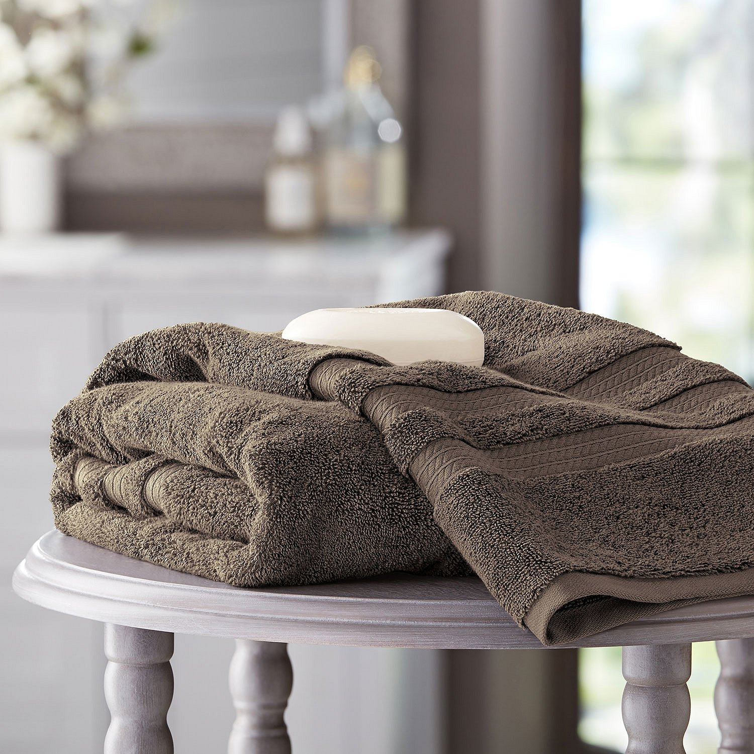 Member's Mark Hotel Premier Collection 100% Cotton Luxury Bath Towel, Fossil