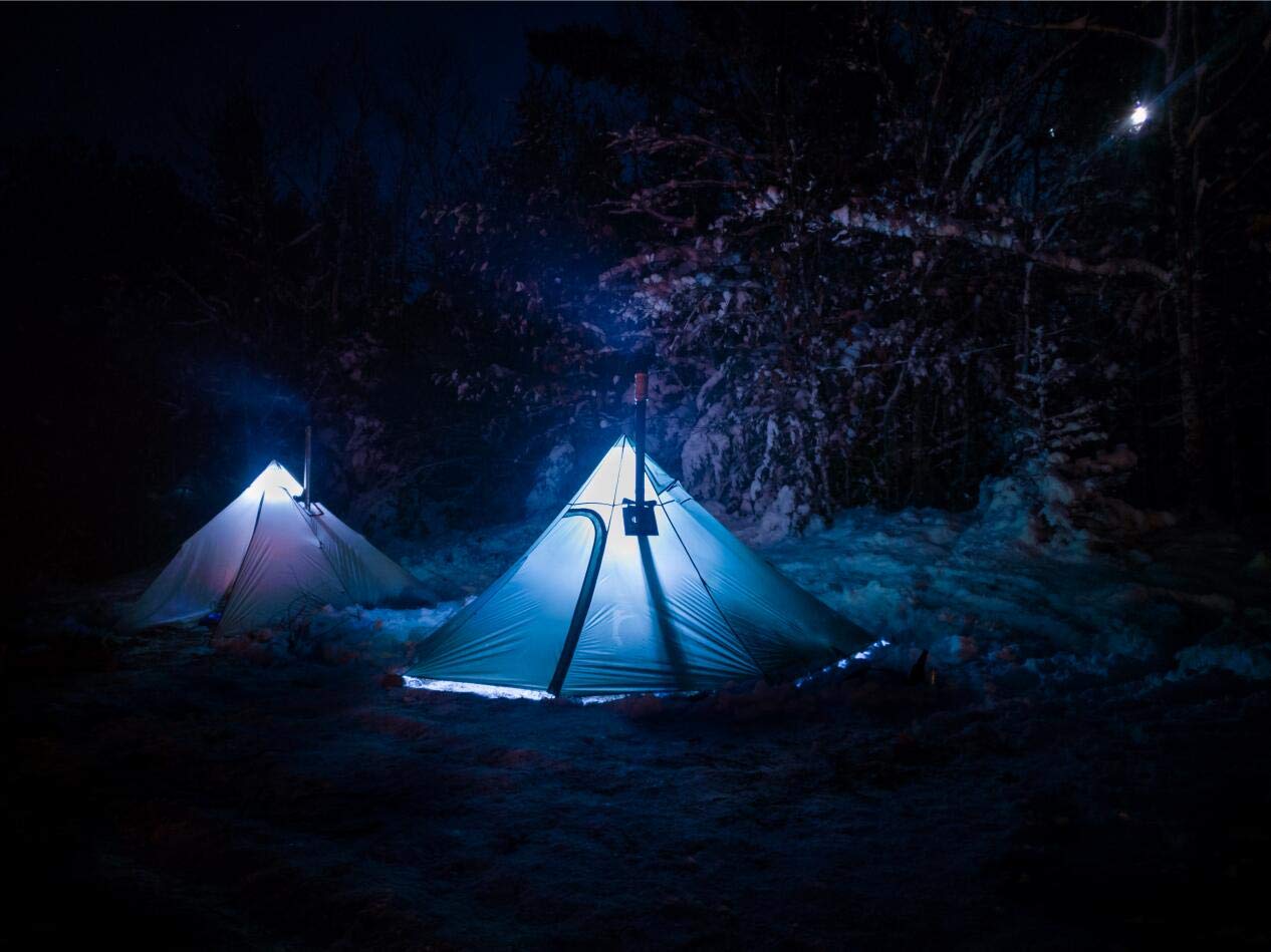 OneTigris Iron Wall Stove Tent, Lightweight Teepee Tent with Removable Inner Mesh, 20D SIL-Nylon 1-3 Persons for Backpacking Hiking Fishing Canoeing Travel Winter Camping