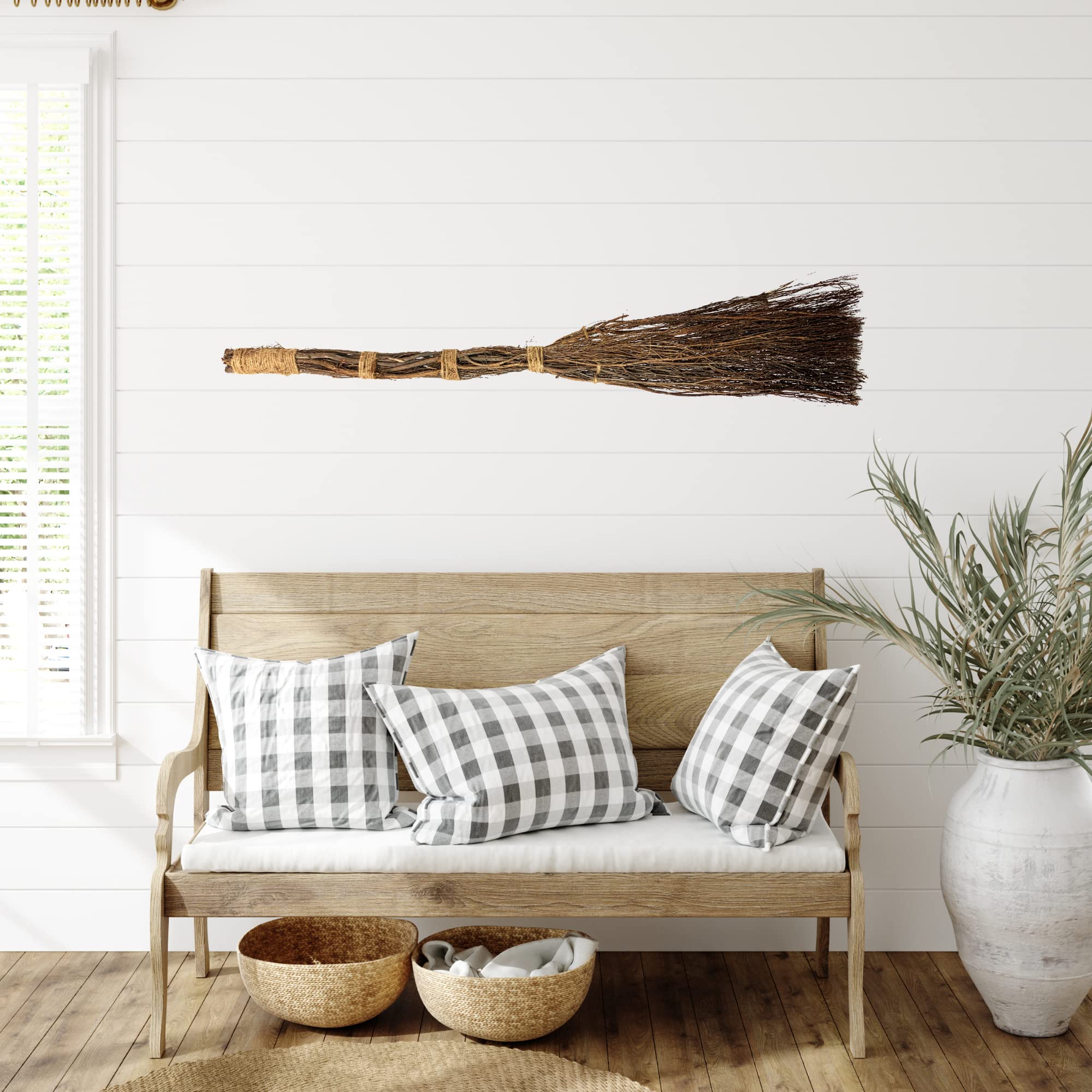 Witchy GIfts Scented Cinnamon Broom - 36 inch Traditional Heather Broomstick Used for Protection, Spellwork, Rustic Holiday Decor (Cinnamon)