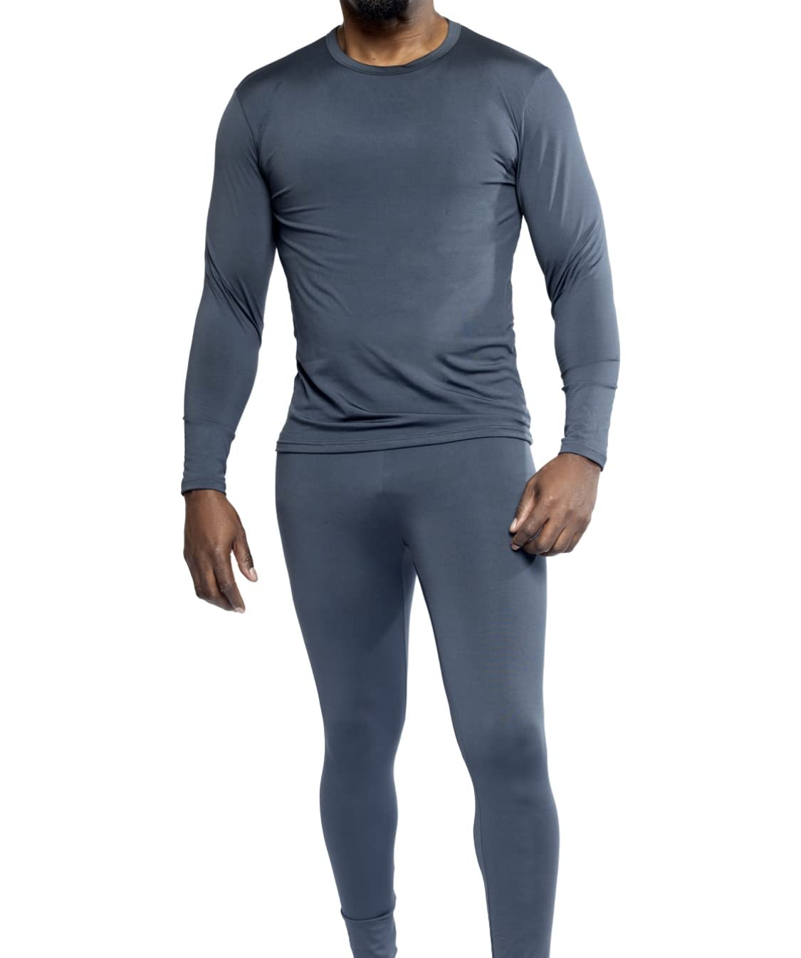 Therma Tek Cold Weather Long Johns Thermal Underwear for Men Set β 2 Pcs Fleece Lined Moisture Wicking, Breathable Base Layer Men Thermals Top and Bottom Set(Grey, M)
