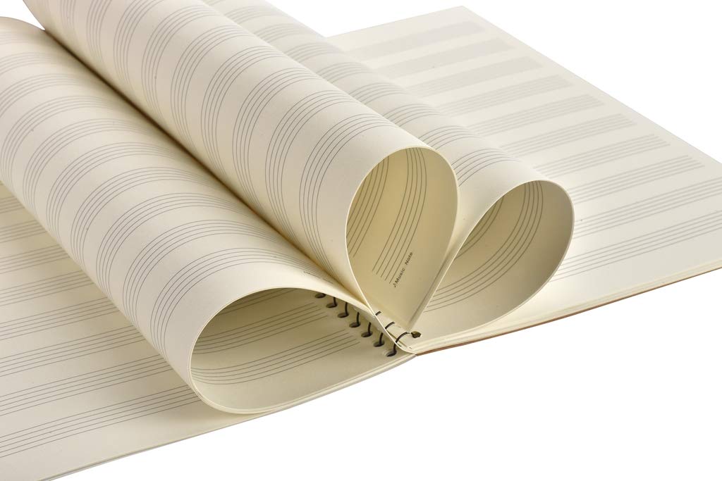 MOREYES Blank Sheet Music Composition Manuscript Staff Notebook with 100 Pages 10.24x7.5 inch/26x19cm (Music clef notebook)