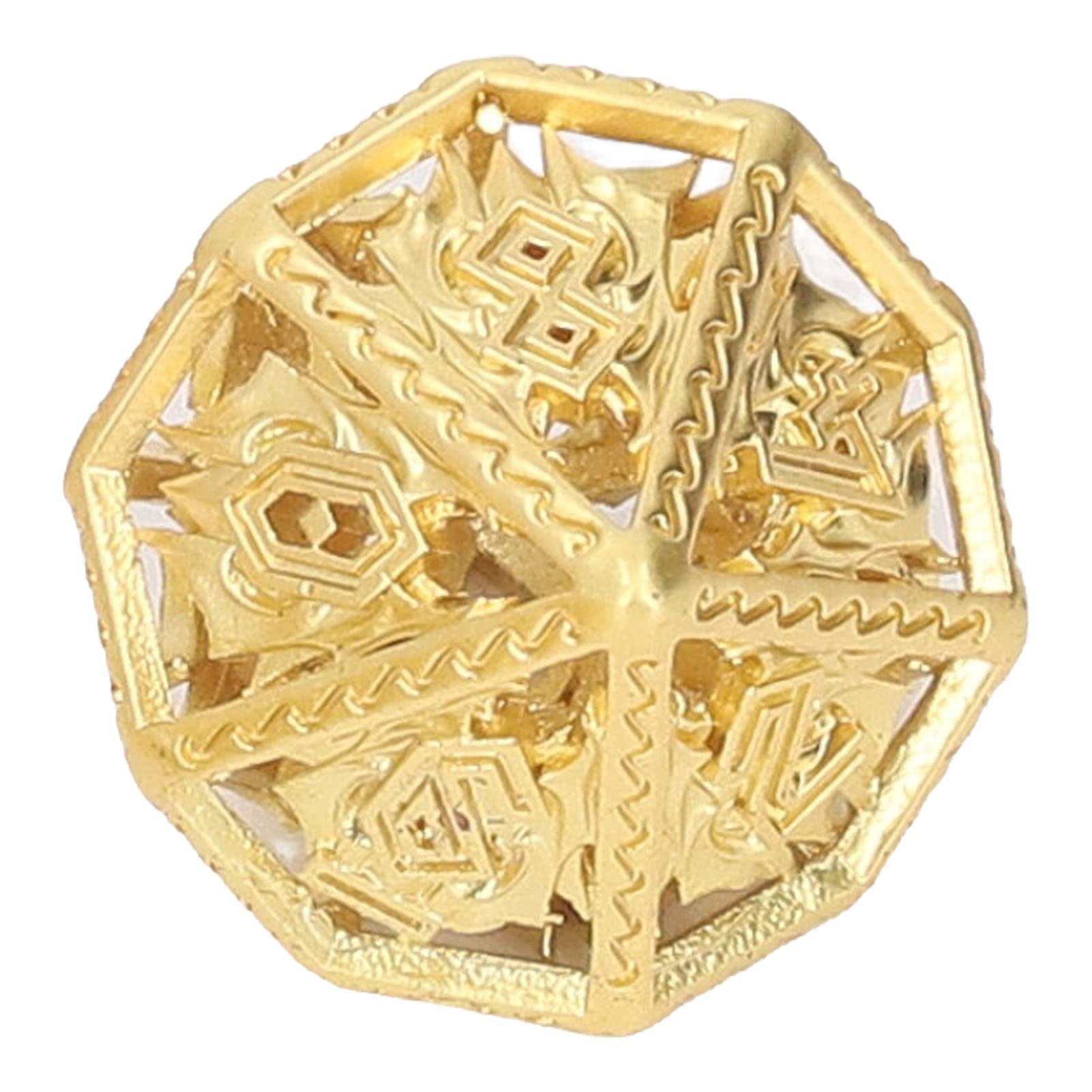 VINGVO Copper Dice Set, Hollow Dice Board Game 7pcs Precision Manufacturing Strong Balance for Interactive Table Games