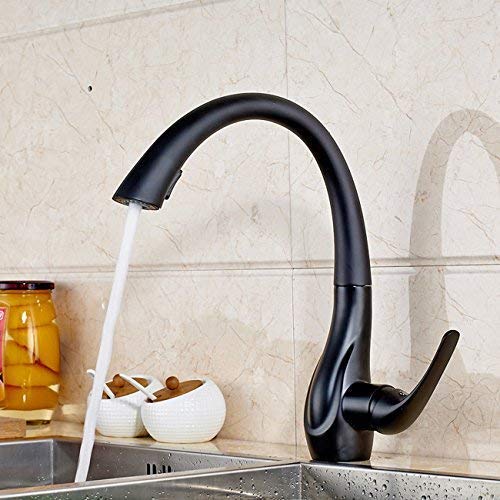 WHLMYH Sink Tap๏ผKitchen Bathroom Sink Tap๏ผDeck Mounted Spout Kitchen Faucet Spout Kitchen Single Hole Kitchen Mixer Faucet Sprayer Kitchen Faucets - Rose Gold/Black Color