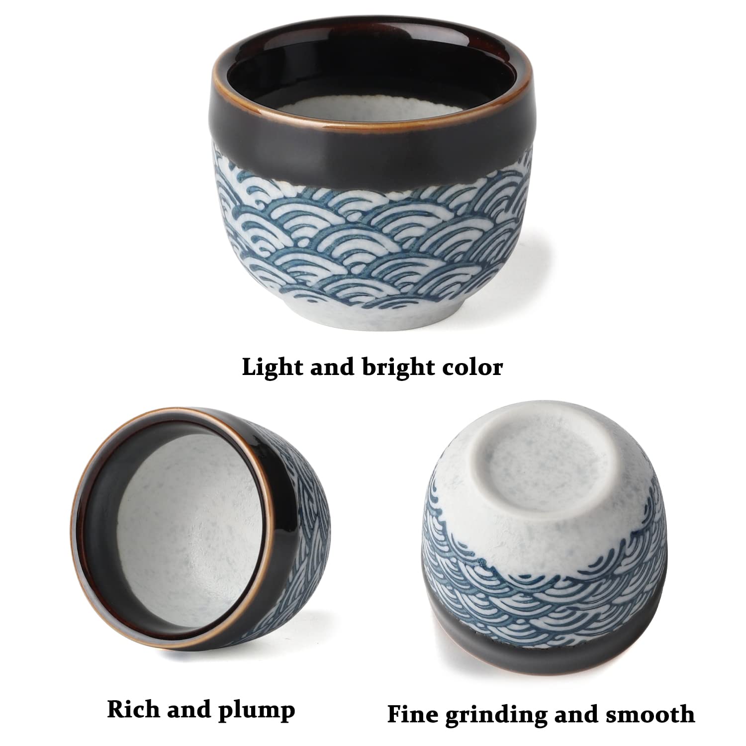 Sake Set Ceramic Japanese Sake Set of 7 include 1 Sake bottle 6 Sake Cups for Hot or Cold Sake at Home or Restaurant