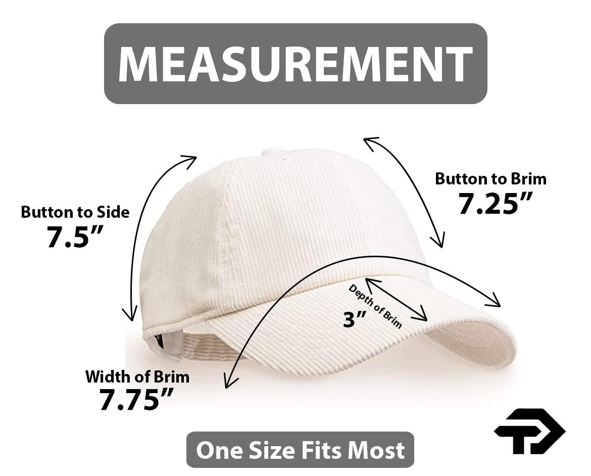 Plaid Suede Womens Mens Corduroy Hat for Men Casual Everyday Baseball Cap with Adjustable Straps (Off White)
