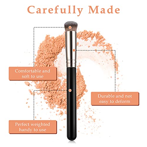 WLLHYF Concealer Brush Foundation Brush, Eye Mini Angled Flat Top Kabuki Nose Contour Brush, Liquid Blending Mineral Powder Makeup Tools (14 x 145mm, Long)