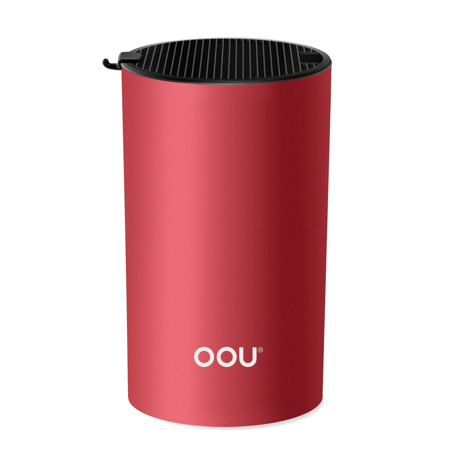 OOU Universal Knife Block Holder - Round Kitchen Knife Storage Unique Slot Design to Protect Blades, Space Saver Knife Organizer Detachable for Easy Cleaning, Red
