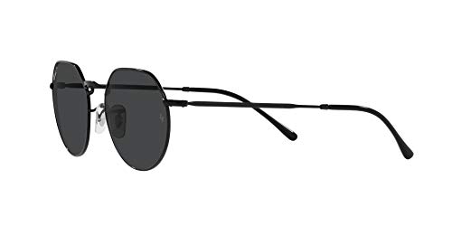 Ray-Ban RB3565 Jack Round Sunglasses, Black/Polarized Black, 53 mm