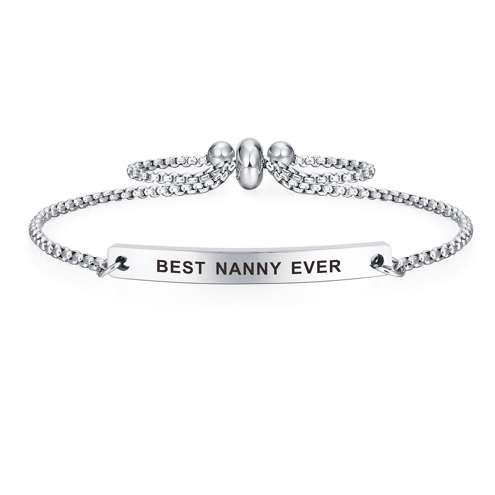 SOUSYOKYO Best Nanny Ever Gifts, Nanny Fashionable Bracelets for Women, Cute Nanny Present for Birthday Mother's Day