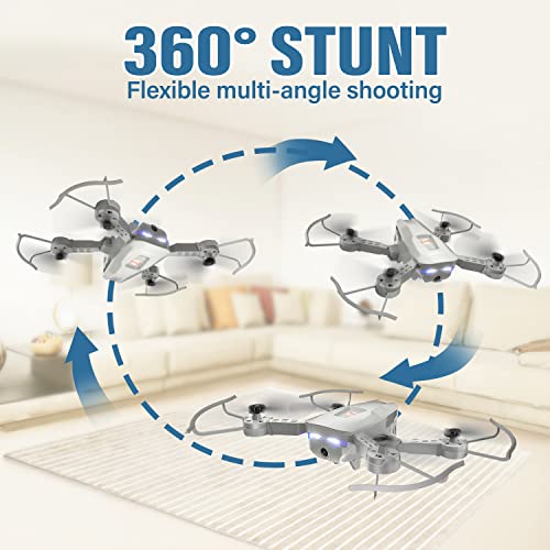 Mini Drones for Kids with Camera 1080P HD, Foldable WiFi Drone for Beginners Adults, Easy Control with One Key Operation, Trajectory Flight / Voice / Gesture / Gravity Control, 360° Flip, Headless Mode, Speed Adjustment, Boys Girls Gift with 2 Batteries M