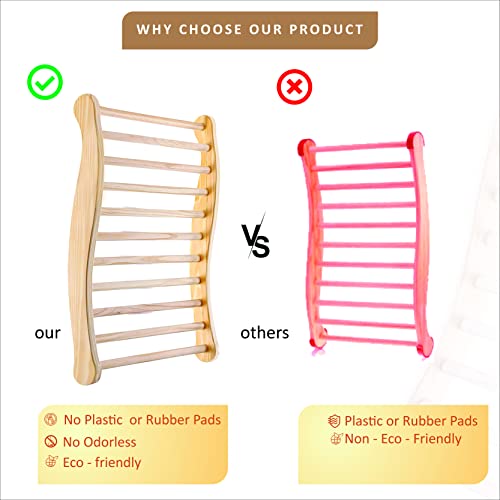 Zatiki Wooden Sauna Backrest β S-Shape Ergonomic Sauna Chair with Backrest for Traditional & Infrared Sauna Support Headrest Sauna Accessories β Spruce Wood Sauna Bench