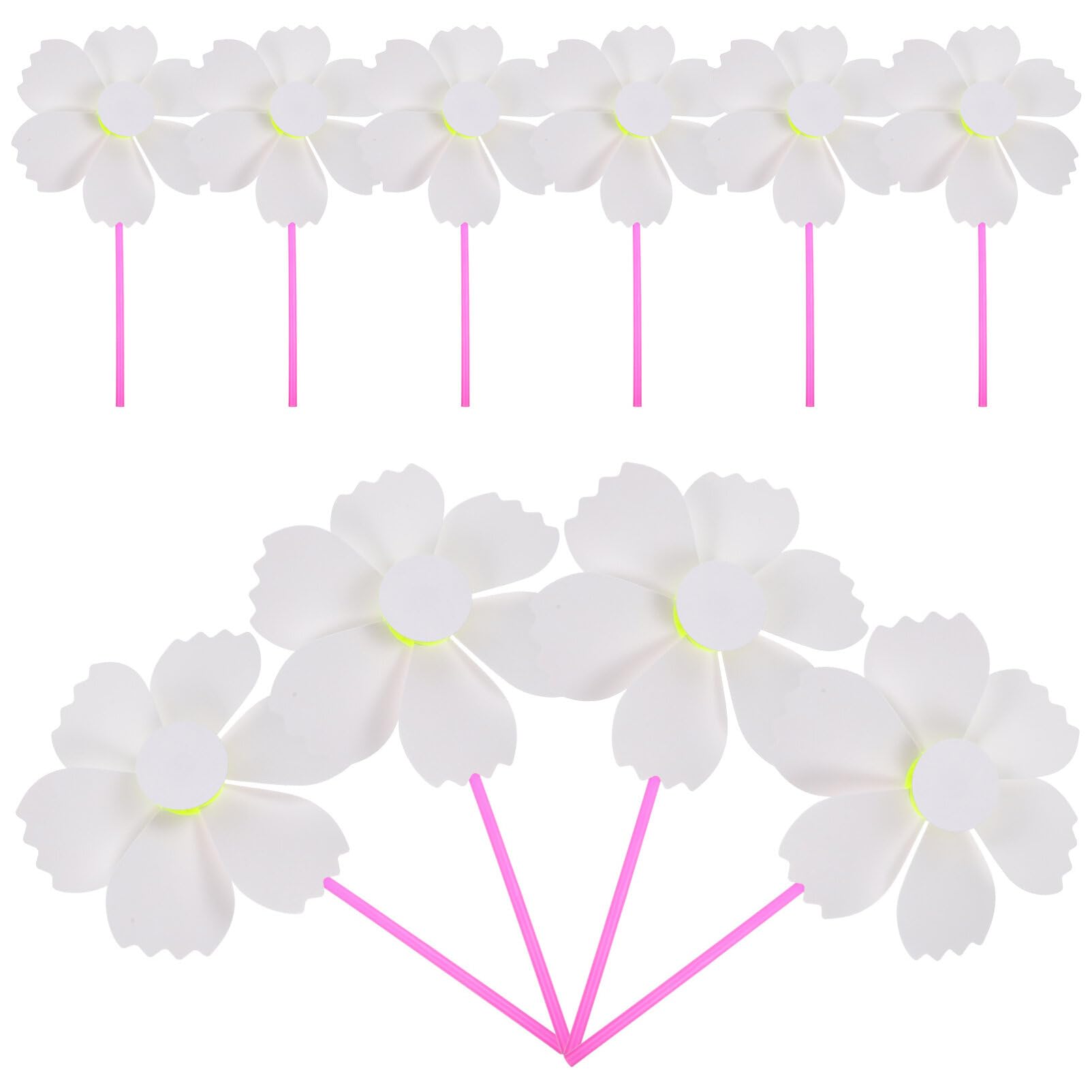 Wakauto 10pcs DIY Pinwheels Craft for Handmade White Blank Paper Pinwheels Making Craft Painting Party Favors for Home Crafting,Craft Group Activities