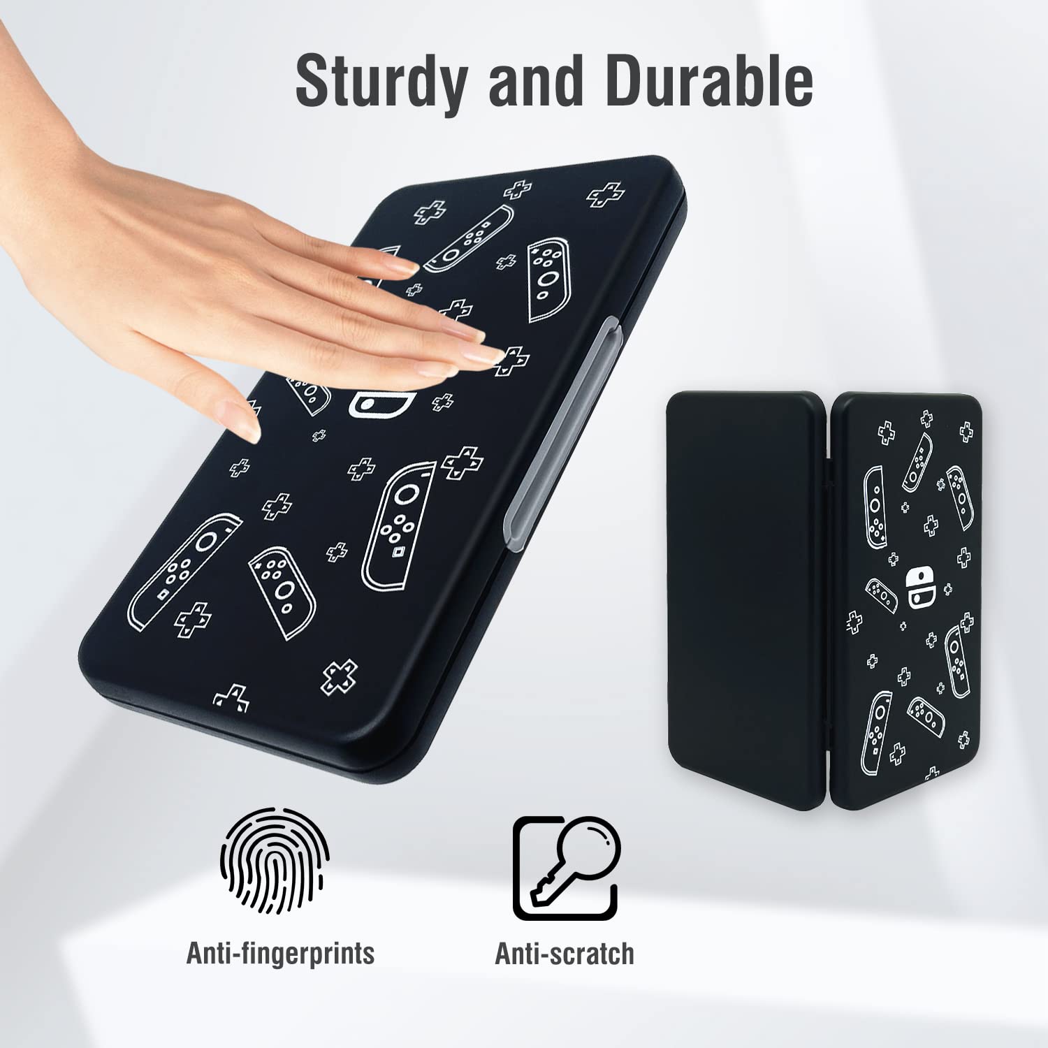 Wonzir 24-Slot Switch Game Card Case for Nintendo Switch Game Card/Switch OLED Game Card,Portable Switch Game Storage Case with 24 Game Card Slots and 24 Micro SD Card Slots (24-Joy-Con Grip)