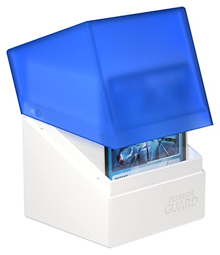 Ultimate Guard Boulder Synergy 100+, Deck Case for 100 Double-Sleeved TCG Cards, White/Blue, Secure & Durable Storage for Trading Card Games
