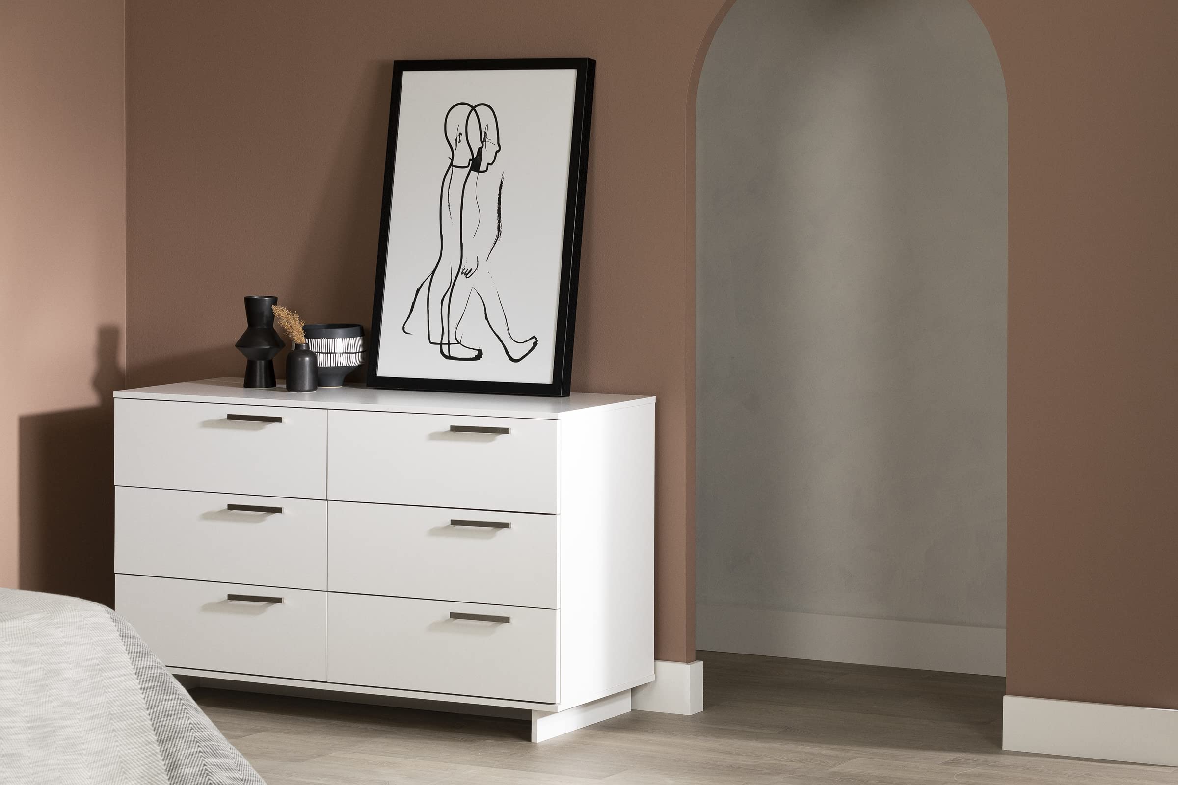 South Shore Cavalleri 6-Drawer Double Dresser, Pure White