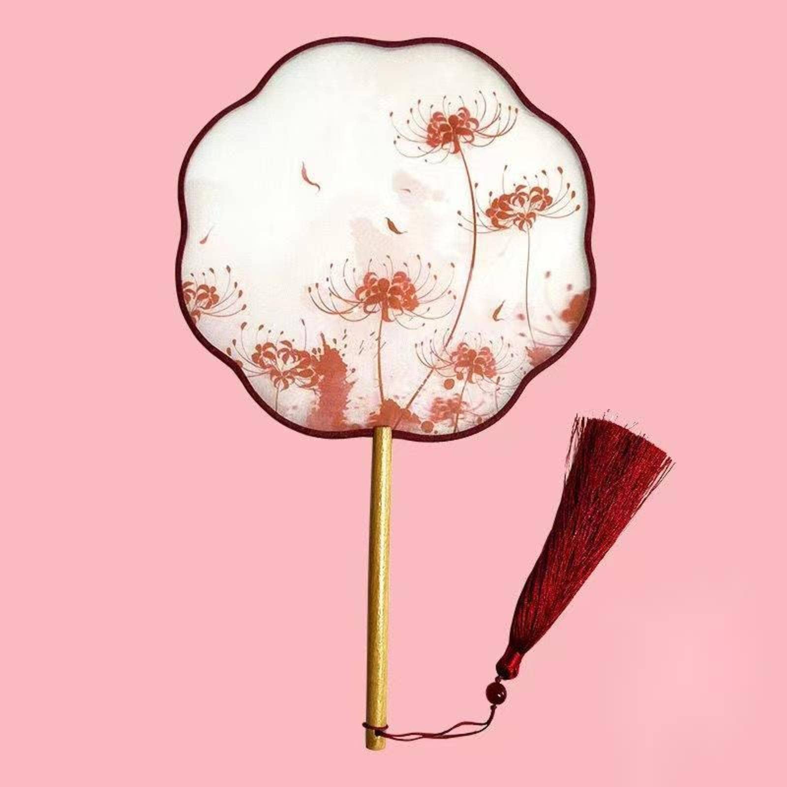 SAXTZDS Ancient Fan Fan Translucent Long Handle Group Fan Han Costume Costume Dance Fan Super Fairy Chinese Style Gift Special-Shaped Fan