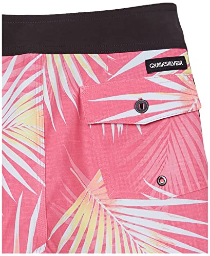 Quiksilver Boys' Surfsilk Scallop YTH 17 Boardshort Swim Trunk, Shocking Pink, 26/12