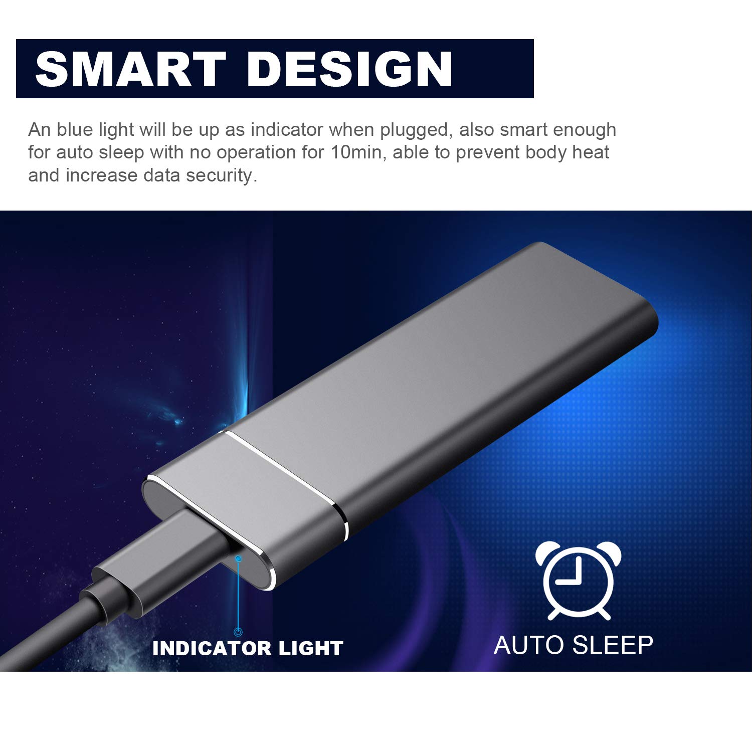 WORUIJIA External Hard Drive for Mac, PC, Laptop, Desktop - Portable External Hard Drive 2TB, High Capacity and Ultra Slim, Data Backup Portable Hard Drive(Blue-C,2TB)