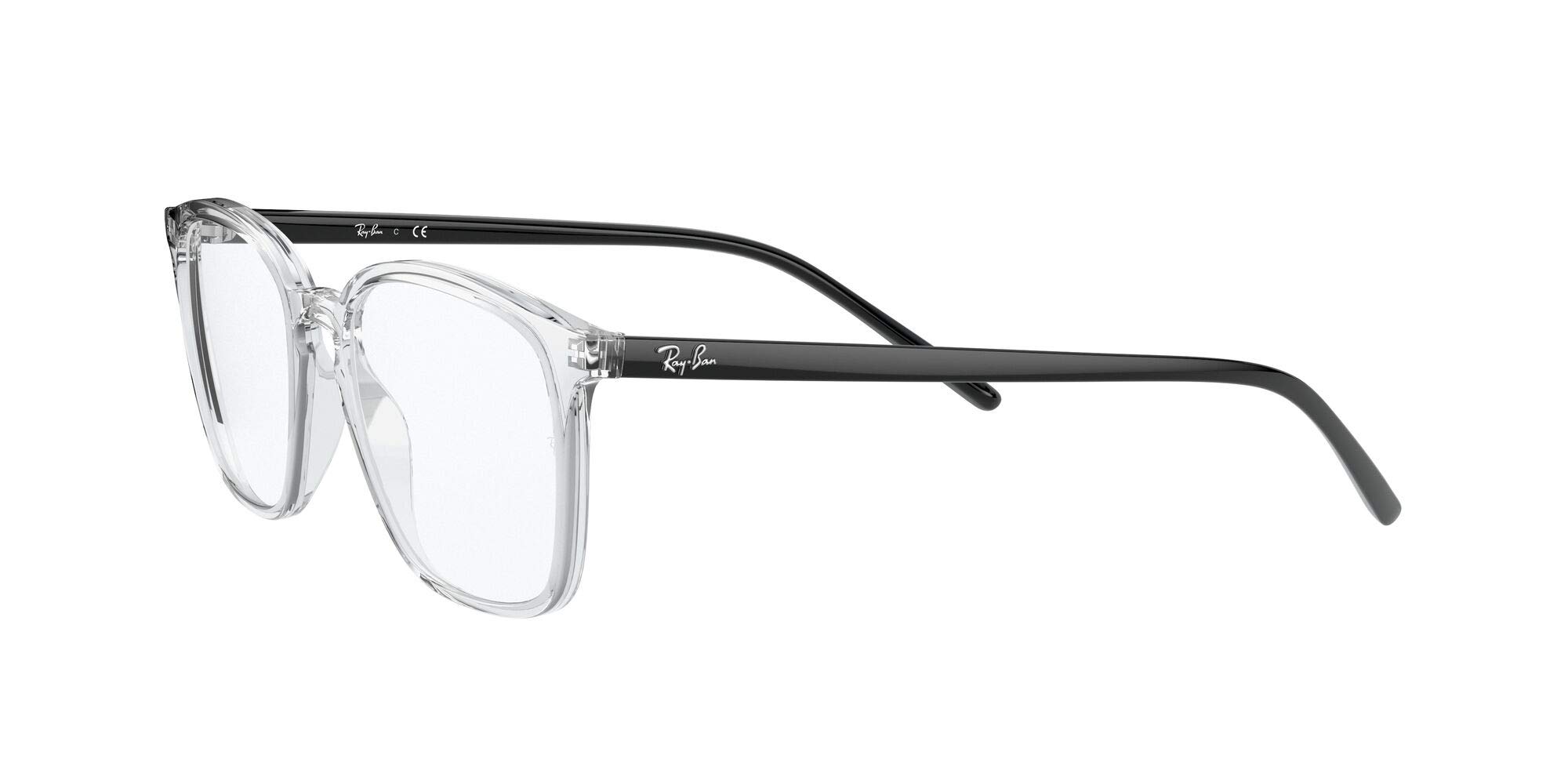 Ray-Ban RX7185 Square Prescription Eyeglass Frames, Transparent/Demo Lens, 52 mm