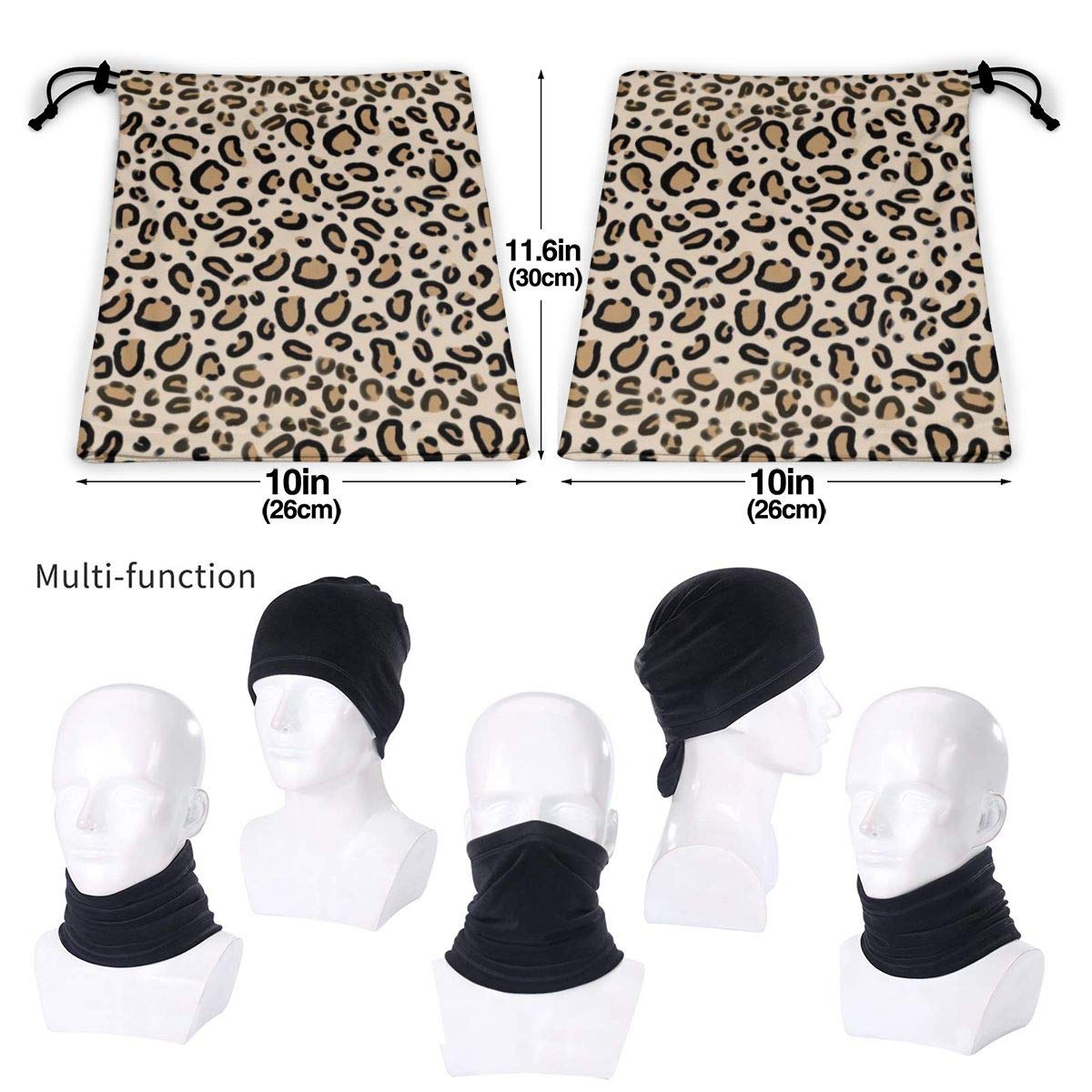 Neck Gaiter Warmer Windproof Mask Dust - Free UV Face Mask - Leopard Print Tan Natural Animal Cheetah Safari Print