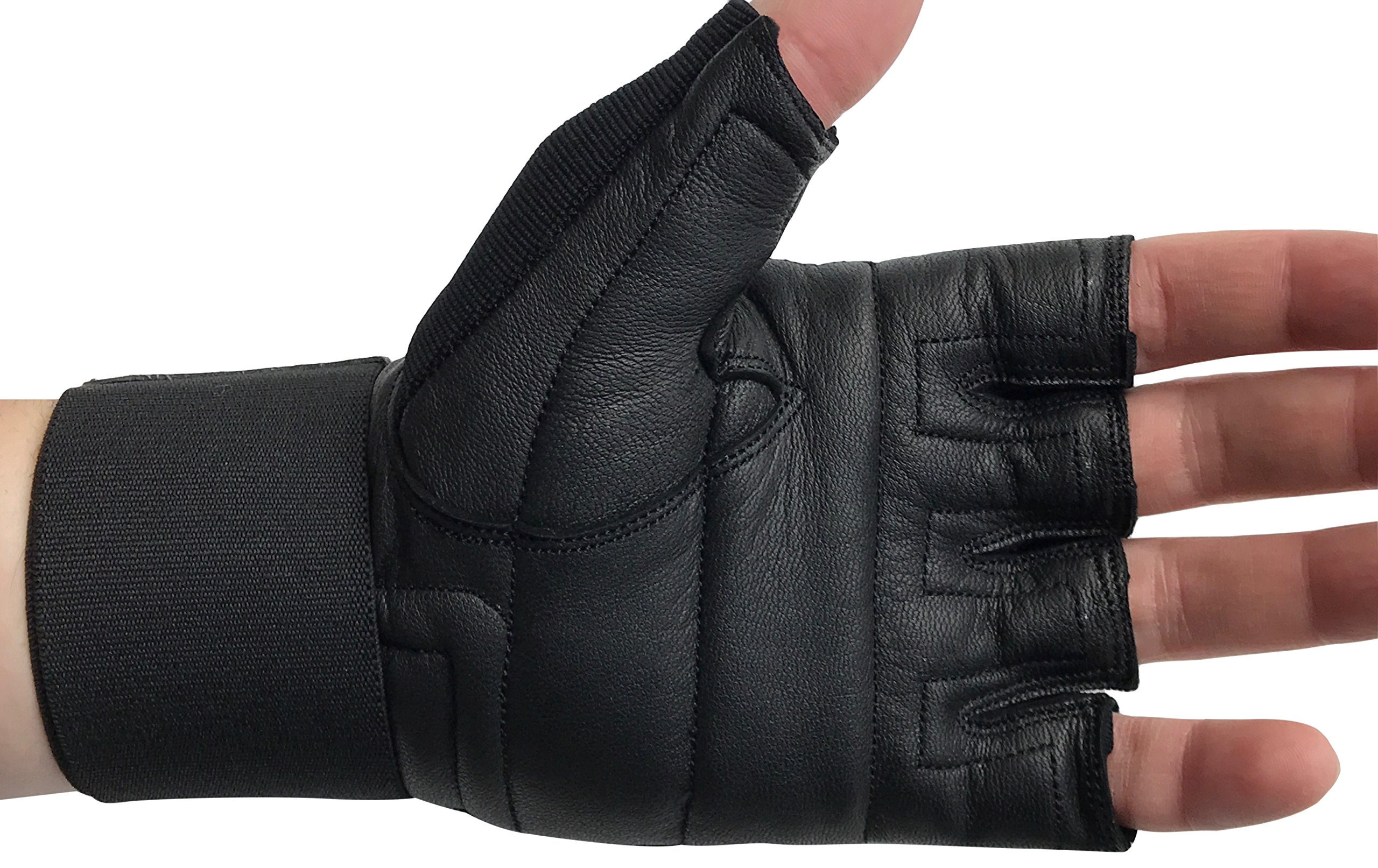 Muscle Composition Gym Gloves with Wrist Support for Gym Workout, Crossfit,Weightlifting Black/White. Premium Quality Materials. (Black, X-Large)