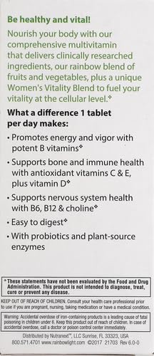 Rainbow Light Womens One High-Potency Daily Multivitamin, Womens Multivitamin Provides High-Potency Immune Support, With Vitamin C, Biotin and Ashwagandha, Vegetarian, 60 Count