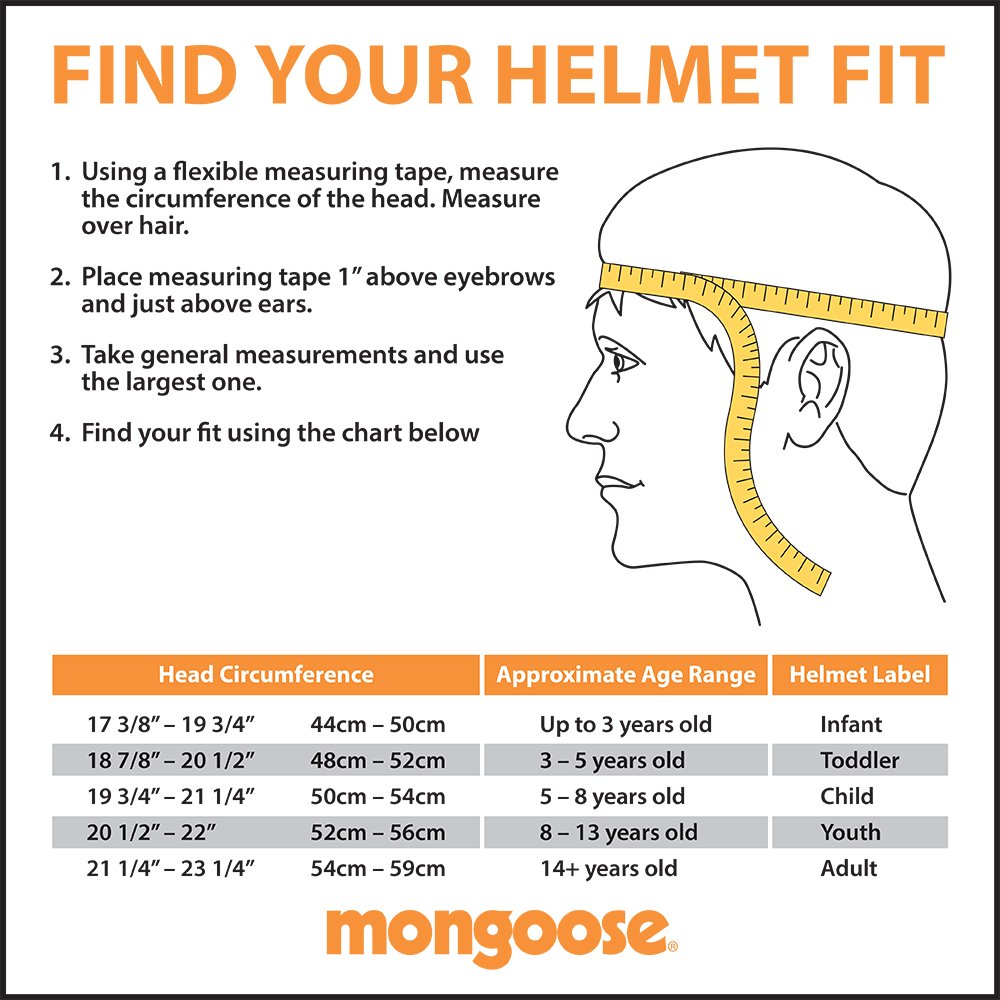 Mongoose Youth Street Bike Hardshell Helmet, Black/Blue