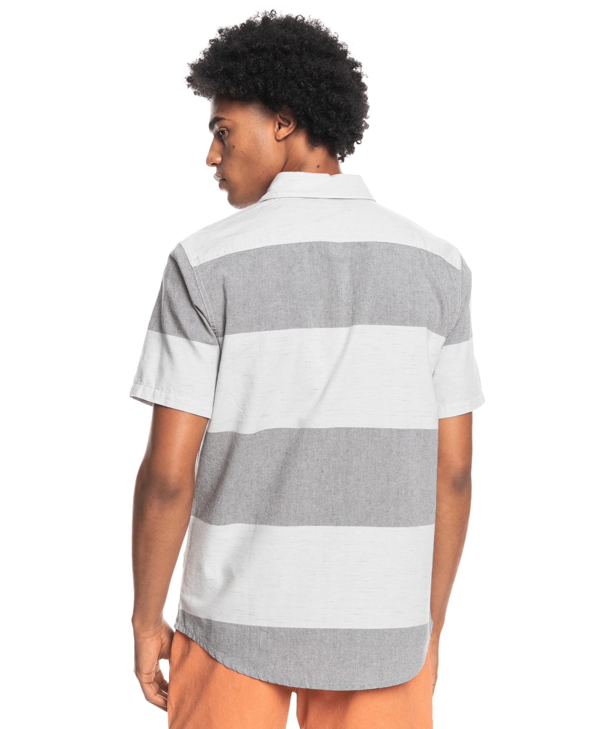 Quiksilver Men's Button Down Shirt, Tarmac KALUA Kobi, Large