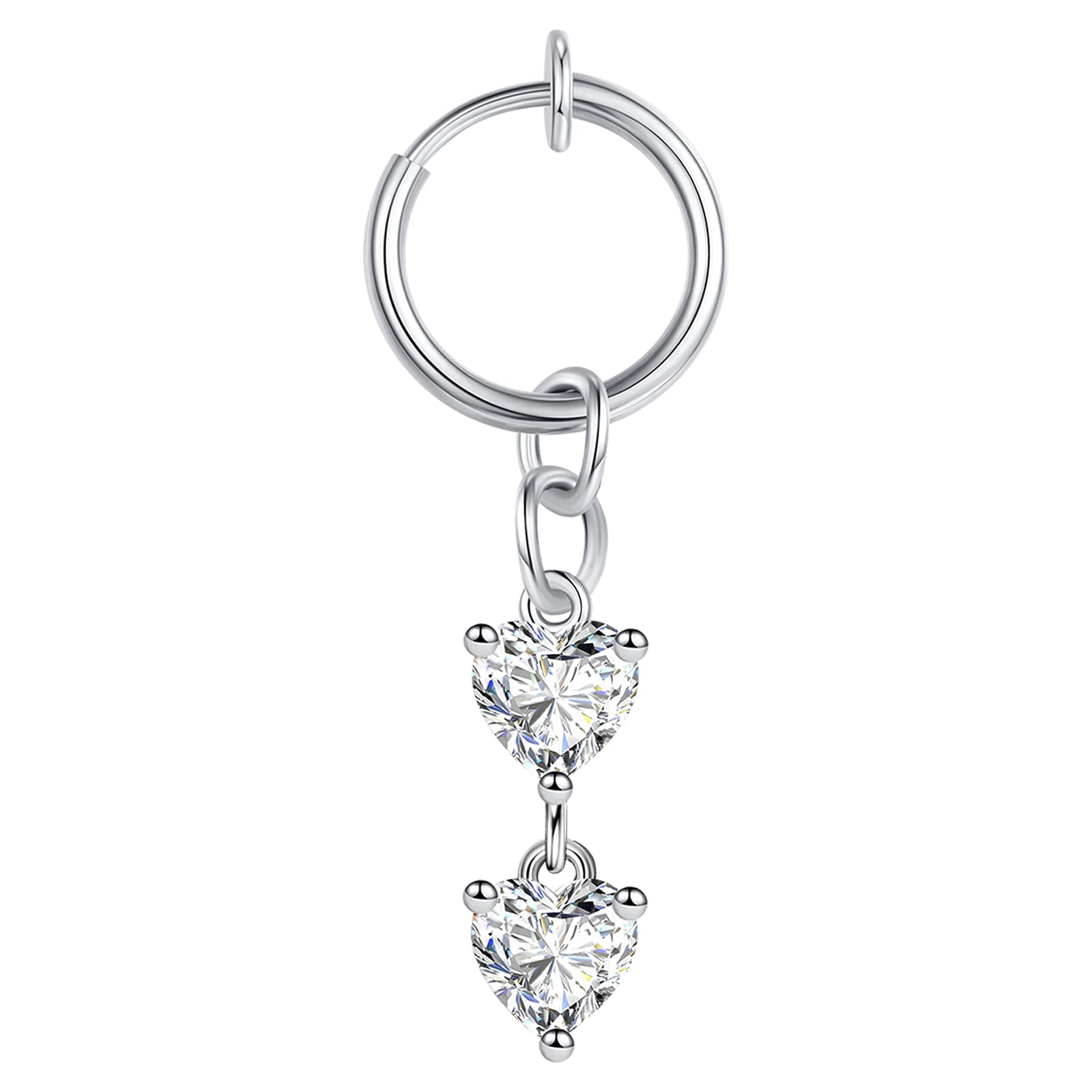 QWALIT Fake Belly Ring, Clip on Belly Button Rings, Fake Belly Button Piercing, Fake Belly Button Ring, Fake Bellybutton Ring, Clip on Belly Ring non Piercing Belly Clips
