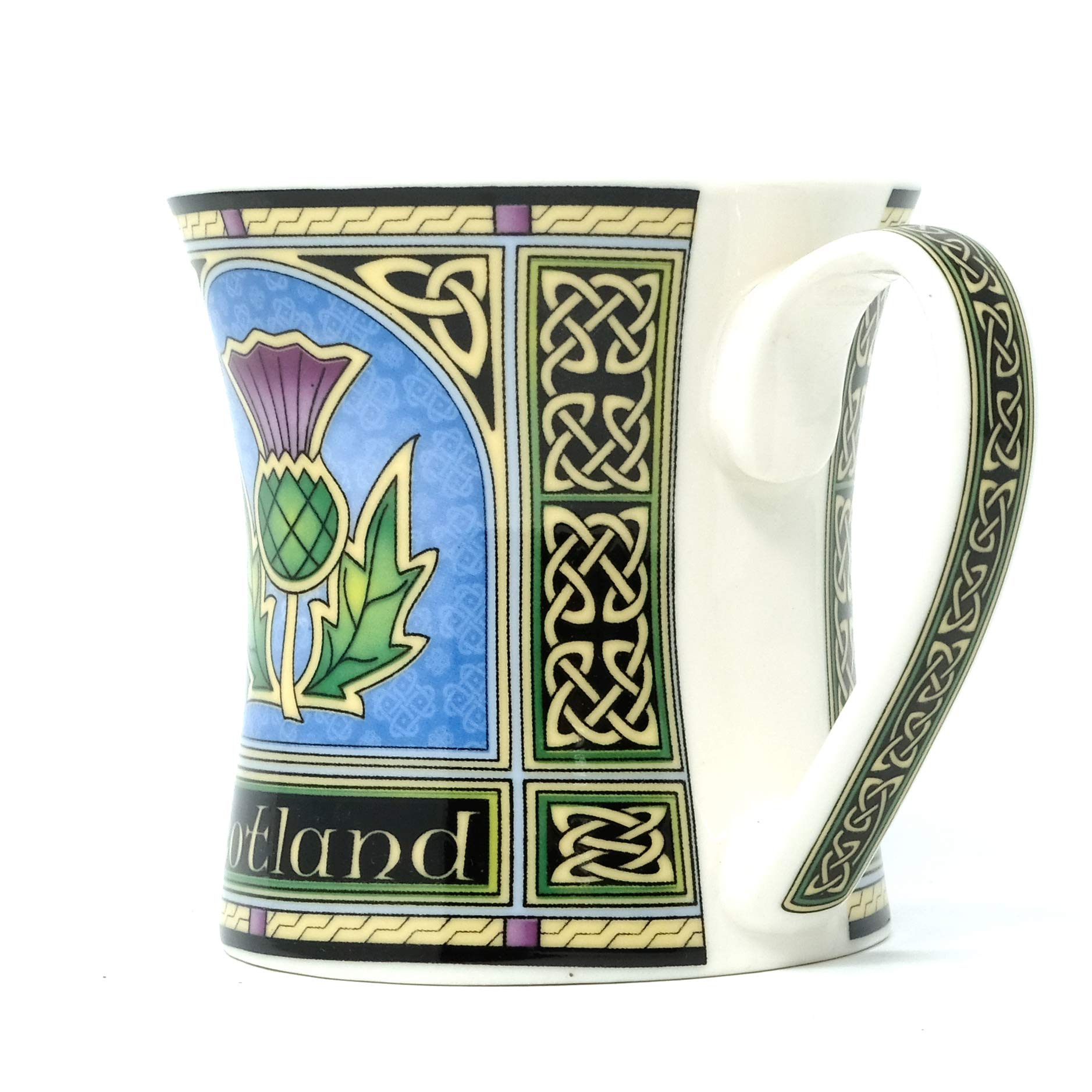Royal Tara Set of 2 Scotland Mug with Thistle New Bone China Scottish Porcelain Cup 325ml11fl oz, Blue