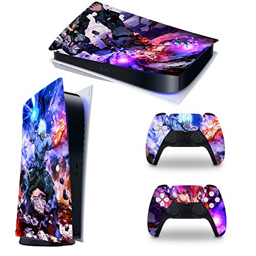 Playstation 5 Digital Edition Skin Set โ Collection Hero Battle - HD Printing Vinyl Skin Cover Protective for PS5 Digital Edition Console and 2 PS5 Digital Edition Controller