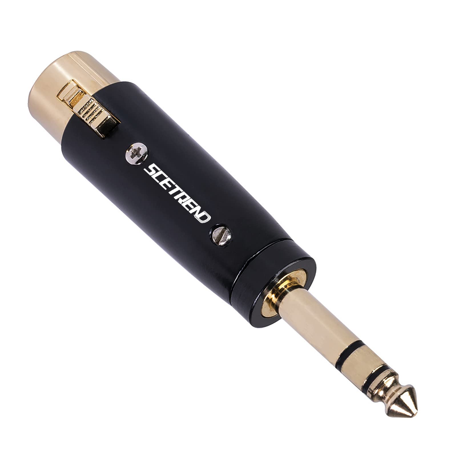 SCETREND 1/4 to XLR Female Adapter XLR 3 Pin Female to 1/4 Inch TRS Gold Plated Stereo Balanced Audio Adapter Connector - 1 Pack